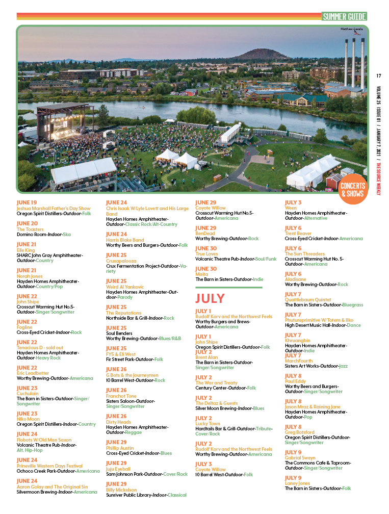 Central Oregon Concert Guide | The Source Weekly - Bend, Oregon