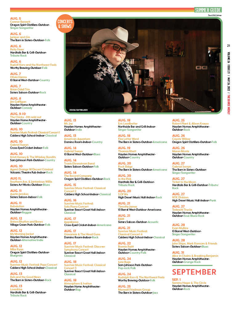Central Oregon Concert Guide | The Source Weekly - Bend, Oregon