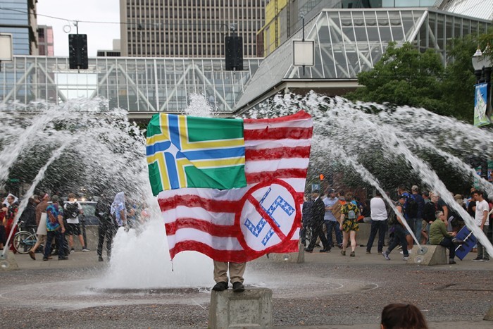As Protest Spread Along Waterfront and Across Bridges, Portland Police ...