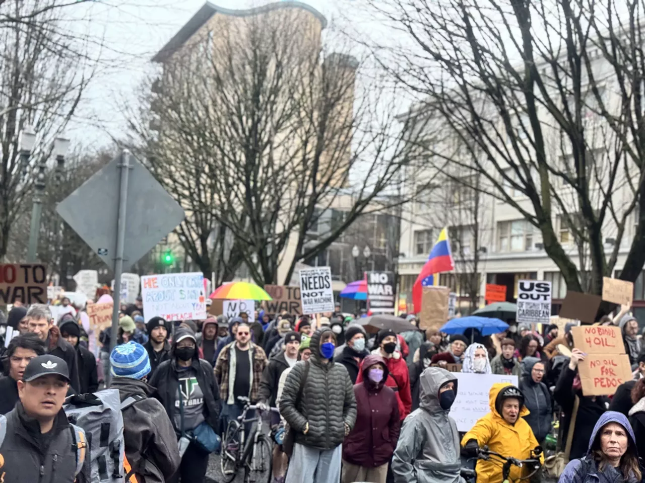 Hundreds of Portlanders Protest US Attack on Venezuela - Portland Mercury