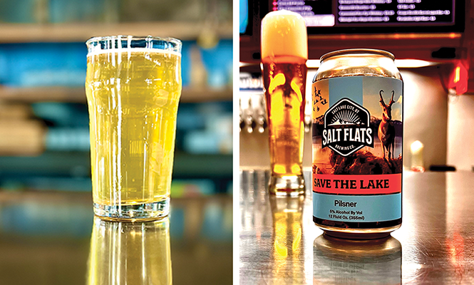 Salt Flats Save the Lake Pilsner and Ogden Beer's 1851 American Lager ...